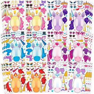 joyin 36pcs 9.8"x6.7" make a face stickers for kids, make your own unicorn stickers, party favors kids crafts, goodie bags stuffers for kids, classroom rewards