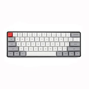 dygzh mechanical keyboard type-c wired rgb backlight mechanical gaming keyboard 60% 61 keys nkro gateron optical axis for pc gamer (color : white, size : red switch)