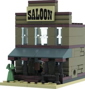 brick loot exclusive mini city old western saloon - custom designed model - compatible with lego and other major brick brands