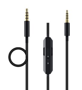 g933/g633 cable replacement headset audio aux cord with mic inline mute volume control compatible with logitech g633 g933 headphones, 3.5mm to 3.5mm jack works on xbox one ps4 (4.9ft/1.5m)