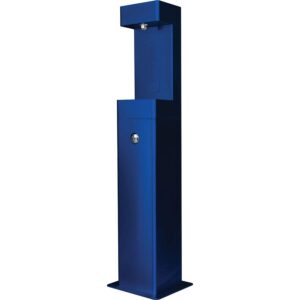 global industrial outdoor pedestal bottle filling station, blue powder coat