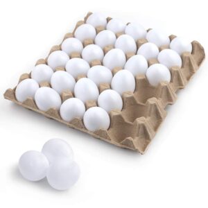 sallyfashion 30 pcs white plastic eggs paintable easter eggs fake eggs for crafts easter hunts basket fillers easter gift and party favor