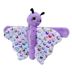 wild republic hugger keeper butterfly snap bracelet, gift for kids, plush toy, fill is spun recycled water bottles, eight inches (24970)