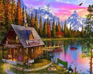 vermont christmas company the fishing hut jigsaw puzzle 1000 piece