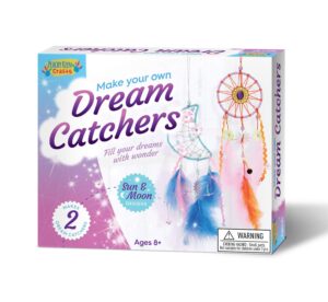 peachy keen crafts dream catcher kit for kids & teens - makes 2 dreamcatchers - easy-to-follow instructions, perfect dreamcatcher kit for room decor, ages 8-teen