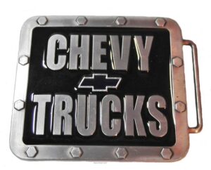 ec trading chevy trucks pewter finish metal enamel belt buckle