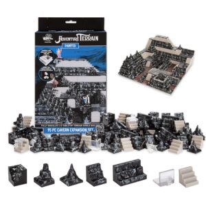 monster adventure terrain - 95pc cavern expansion set - fully modular and stackable 3-d tabletop world builder compatible with dnd dungeons dragons, pathfinder, and all rpg games