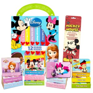 disney junior board books my first library mickey mouse board book set for toddlers ~ bundle pack of 12 mickey mouse board book blocks with mickey mouse stickers (mickey mouse books)