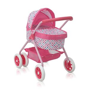 kookamunga kids unicorn reversible doll pram with diaper bag. for kids aged 3+ fits dolls up to 18". doll not included.