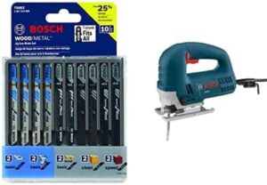 bosch js260 120-volt top-handle jigsaw with bosch 10-piece assorted t-shank jig saw blade set t5002