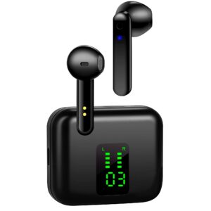 earbuds bass earphones with microphone stereo in ear earbud headphones with mic and volume control headset 3.5 mm plug compatible multiple audio devices 3.9 ft black