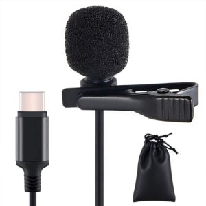 pchero lavalier microphone, professional lapel clip-on usb type c interface devices omnidirectional mic for youtube tiktok vlogging blogging podcast recording kwai conference