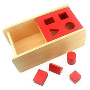 danni montessori baby imbucare box with flip lid 4 shapes wood learning educational preschool training children practical life skills toy