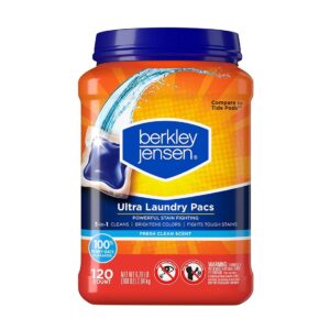 berkley jensen ultra laundry pacs, 120 ct,, 100 oz ()