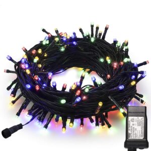 mygoto 33ft 100 leds easter string lights,green wire waterproof fairy lights 8 modes 30v ul power supply xmas lights for home, garden, wedding, party, christmas decor indoor outdoor (multicolor)