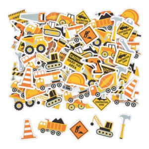 fun express construction self-adhesive shapes - craft supplies - 300 pieces