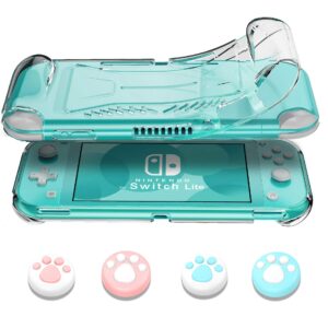 xuyoz protective case for nintendo switch lite, clear switch lite cover case with had grip, slim soft tpu material, shockproof and anti-scratch compatible with nintendo switch lite 2019, transparent