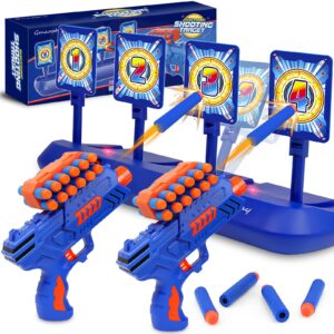 gmaophy digital shooting targets with 2 foam dart toy blaster, kids shooting game toys, electronic scoring auto reset 4 targets, birthday for ages 5 6 7 8 9 10+ years old kids boys girls