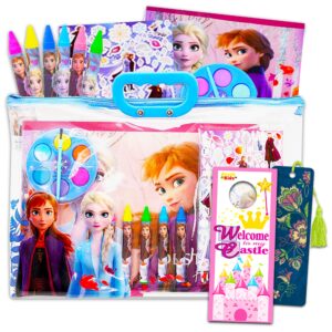 disney frozen 2 coloring book and activity super set for kids toddlers ~ frozen painting and coloring book with paint, brush, stickers, and tote bag (frozen party supplies bundle)