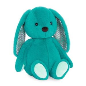 b. toys- b. softies-12" plush bunny -super soft stuffed animal- washable rabbit toy- for babies, toddlers, kids- happy hues- cottontail cutie teal bunny- 0 months +