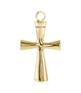 the men's jewelry store (unisex jewelry) 10k yellow gold memorial cross cremation urn ash holder keepsake pendant