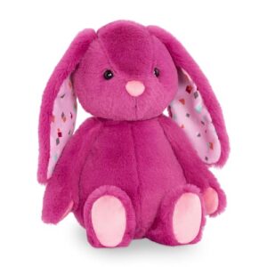 b. toys- b. softies- 12" plush bunny- super soft stuffed animal- washable rabbit toy- for babies, toddlers, kids-happy hues- plumberry bunny- 0 months +