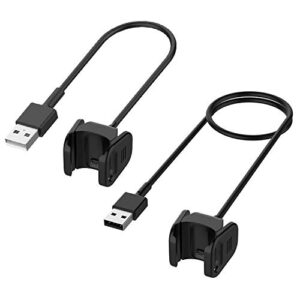 kissmart charger for fitbit charge 4/charge 3, charging cable cord for fitbit charge 4/3 smart wristband (2pack, 1.8ft & 3.3ft)