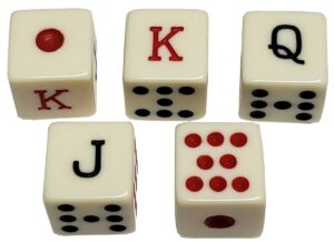 cyber-deals set of 5 spanish poker dice (ivory) cubilete dados cubanos