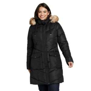 eddie bauer women's lodge cascadian down parka, black, small