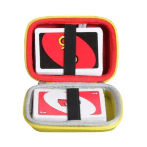 adada travel case for mattel uno card game (only case) (yellow+red)