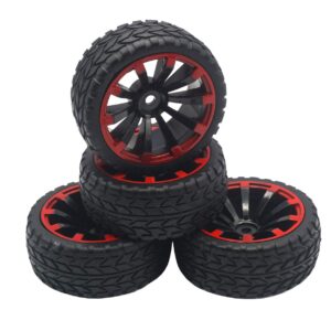 4pack sharegoo od 2.55" 12mm hex wheel rims & rubber tires set compatible with hsp redcat hpi tamiya 1/10 rc on-road touring drift car