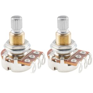 musiclily pro brass thread mini metric size b25k guitar pots linear taper potentiometers for electric guitar or bass(set of 2)