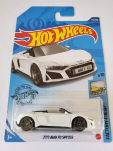 hot wheels 2020 factory fresh 2019 audi r8 spyder, white 175/250