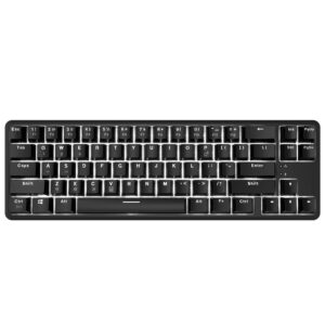 nacodex k680t 60% wireless/wired mechanical keyboard - compact 68 keys 1000mah rechargeable gaming/office keyboard multi-device for ios android windows and mac (blue switch white backlit black)