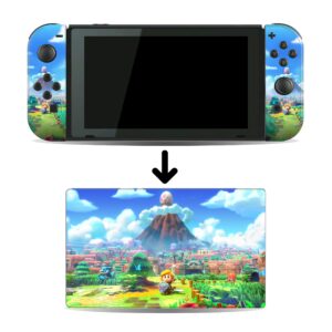 link's awakening game skin for nintendo switch console and dock