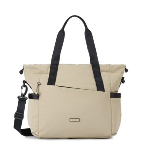 hedgren galactic shoulder bag/tote, galaxy grey (comet beige)