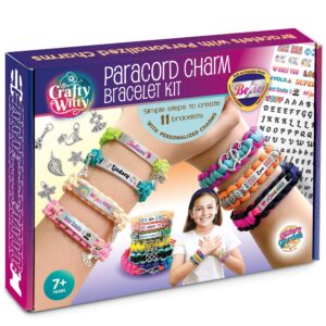 paracord bracelet making kit with charms - art & craft gift for girls age 8 9 10 11 12 & teens 13 14 year old. make your own friendship & fashion jewelry for birthday, camp & project activity