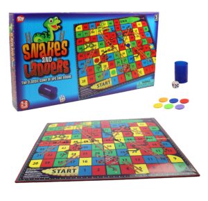 snakes and ladders board game for all ages - fun family games snakes and ladders for 2-6 players