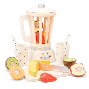 new classic toys wooden smoothie set - pretend play toy for kids cooking simulation educational toys and color perception toy for preschool age toddlers boys girls