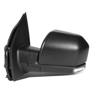 dna motoring twm-058-oe-t888-bk-cl-l powered+heated+led signal puddle light factory style side mirror left compatible with 15-18 f-150 with 22-pin plug