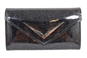 liquorbrand bonneville glitter pvc with metal chevron logo wallet