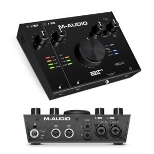 m-audio air 192x6 usb c midi audio interface for recording, podcasting, streaming, studio quality sound, 2 xlr in and music production software (renewed)