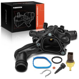 a-premium engine coolant thermostat and housing assembly w/sensors - compatible with mini cooper 2007-2013, cooper countryman 2011-2013 - dohc, l4 1.6l - replace# 11537534521, 11538699290