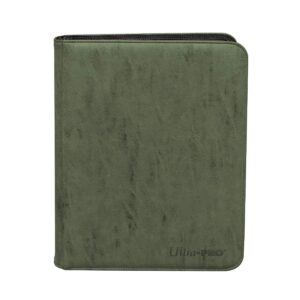 suede collection zippered 9-pocket premium pro-binder - emerald