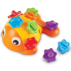 learning resources finn the fine motor fish - 12 pieces, ages 18+ months fine motor and sensory toy, counting & color recognition toys, educational toys for toddlers, toddler montessori toys