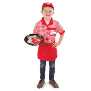 melissa & doug unisex-children server role play costume dress-up set with realistic accessories