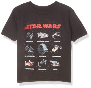 star wars boys boys' spaceships x-wing tie fighter t-shirt t shirt, black/spaceships, 3t us