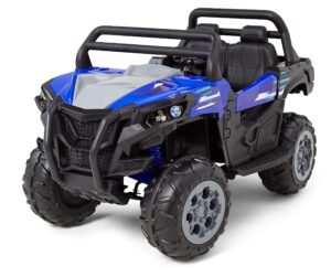 kid trax utv toddler/kids electric ride on toy, 12 volt, 3-7 yrs old, max weight 110 lbs, single or double riders, blue