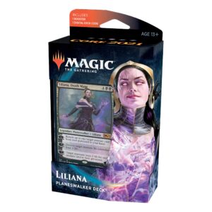 magic: the gathering liliana death mage planeswalker deck | core set 2021 (m21) | 60 card starter deck