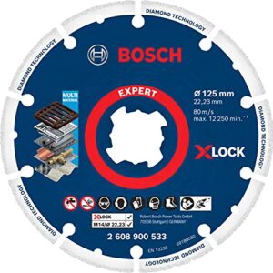 bosch professional 1x expert diamond metal wheel x-lock cutting disc (for cast iron, Ø 125 mm, accessories small angle grinder)